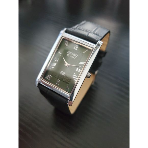 Seiko | Accessories | New Old Stock Rare Vintage Seiko Slim Tank Quartz Mens Leather Wri | Poshmark